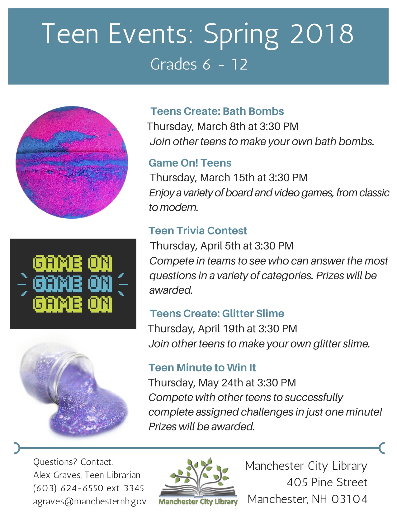 Teen Events at the Manchester City Library | MakinItHappen